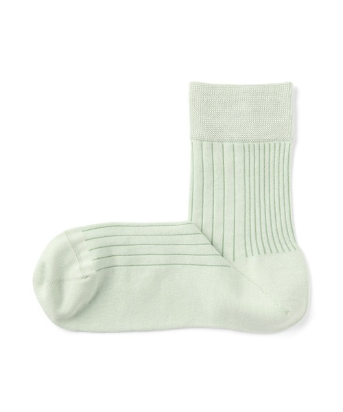 無印良品（ムジルシリョウヒン）の「婦人 光沢感のある綿糸で編んだ 足なり直角 ショート丈靴下（無地）（ソックス/靴下）」 - WEAR