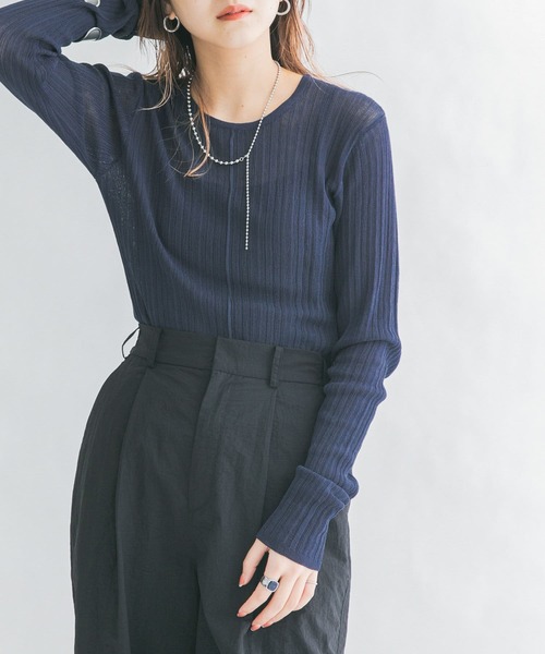 KBF（ケイビーエフ）の「ランダムRIBシアーニット（ニット/セーター）」 - WEAR