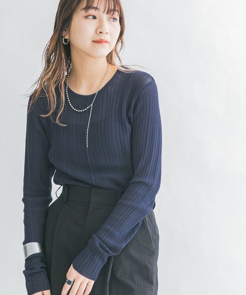 KBF（ケイビーエフ）の「ランダムRIBシアーニット（ニット/セーター）」 - WEAR