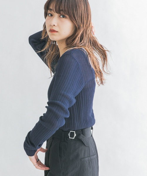 KBF（ケイビーエフ）の「ランダムRIBシアーニット（ニット/セーター）」 - WEAR