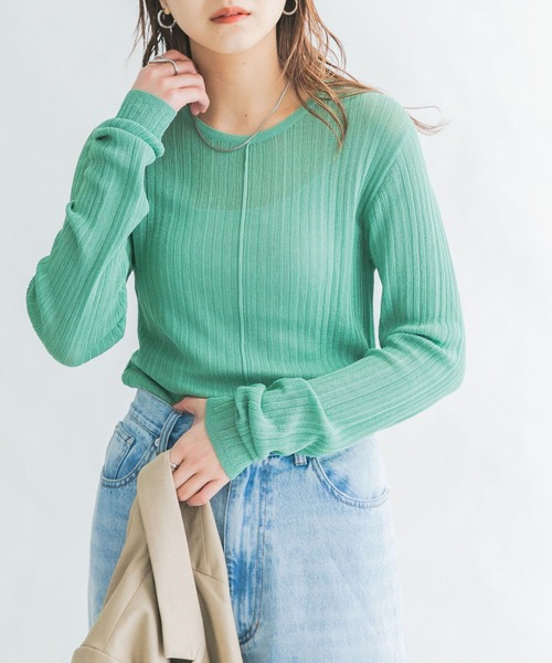 KBF（ケイビーエフ）の「ランダムRIBシアーニット（ニット/セーター）」 - WEAR