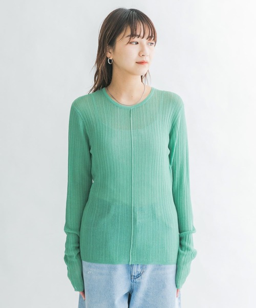 KBF（ケイビーエフ）の「ランダムRIBシアーニット（ニット/セーター）」 - WEAR