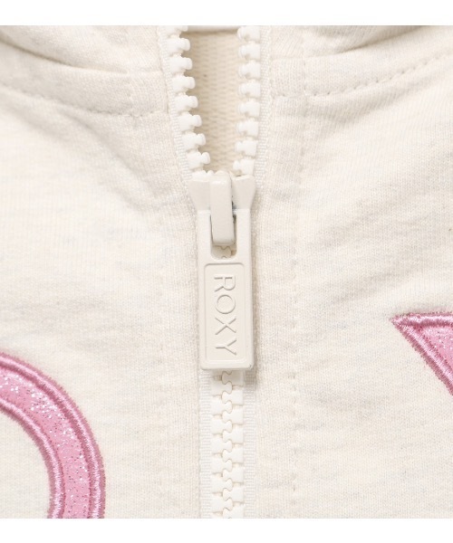 ROXY（ロキシー）の「MINI ROXY ZIP/ロキシーキッズラメ入り刺繍ブランドロゴ裏毛ジップアップパーカー（スウェット）」 - WEAR