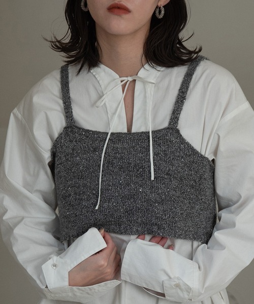 lawgy（ラウジー）の「lame knit bustier（ベスト）」 - WEAR