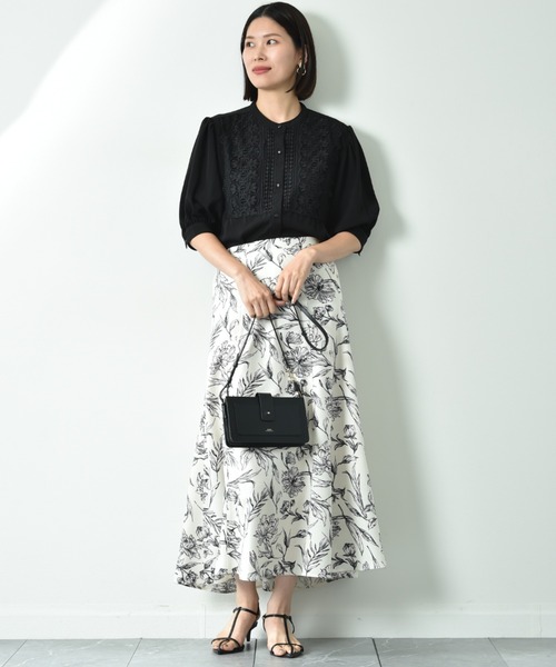 INTERPLANET（インタープラネット）の「デシン＊レース5分袖ブラウス（シャツ/ブラウス）」 - WEAR