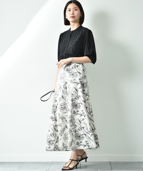 INTERPLANET（インタープラネット）の「デシン＊レース5分袖ブラウス（シャツ/ブラウス）」 - WEAR