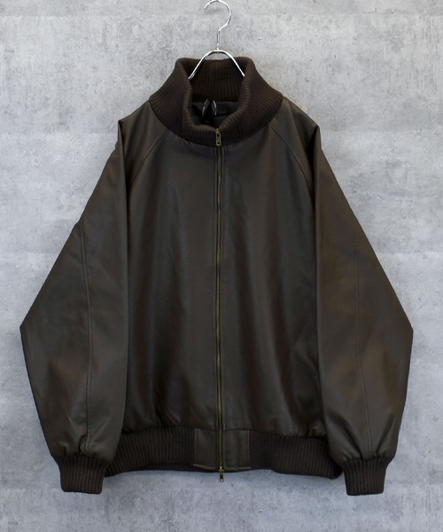 Ritzy（リッツィー）の「Vintage-like synthetic leather rib turtle blouson/ヴィンテージ ...