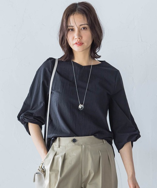 ロートレアモン（LAUTREAMONT）/フォルムスリーブVネックカットソー≪洗濯機で洗える≫ セール】フォルムスリーブVネックカットソー≪洗濯機で洗える≫（T