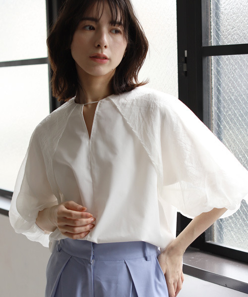 REAL CUBE（リアルキューブ）の「前後2wayケープバルーンブラウス（シャツ/ブラウス）」 - WEAR