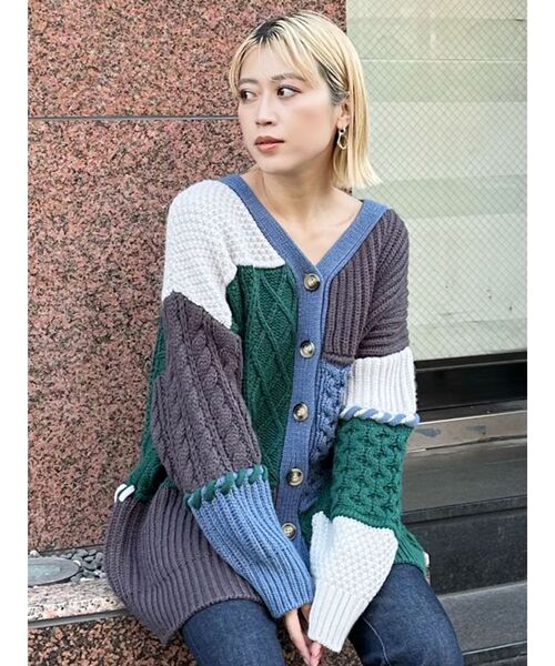 MURUA（ムルーア）の「2WAYブロッキングチュニックニット（ニット/セーター）」 - WEAR