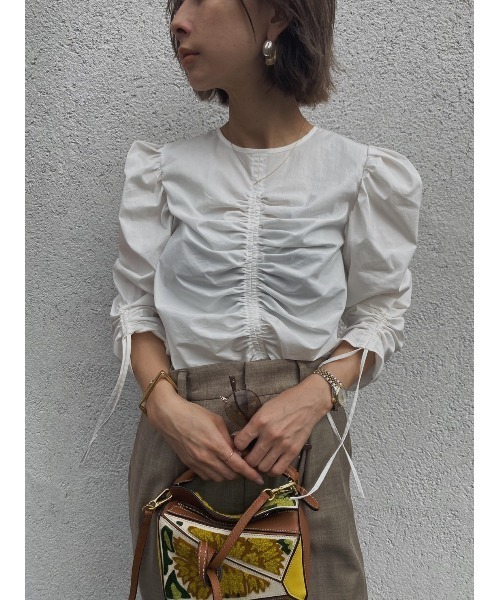 AMERI（アメリ）の「2WAY LADY FISHBONE MINI BLOUSE（シャツ/ブラウス）」 - WEAR