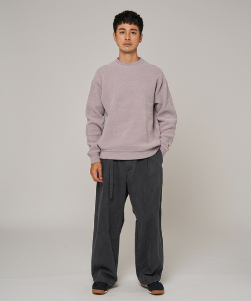 追加》シェニール ヤーン クルーネック ニット（ニット/セーター