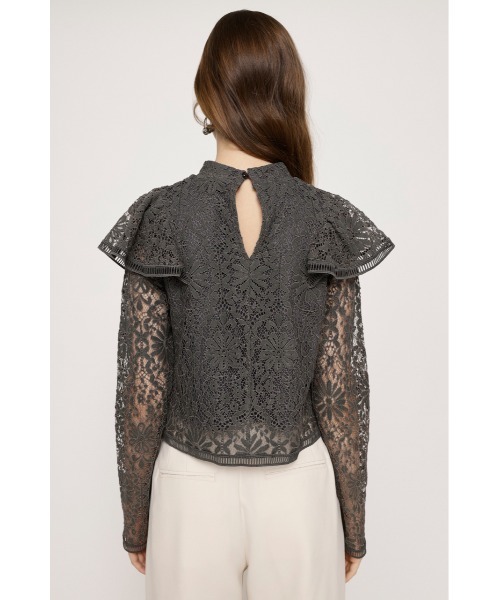 SLY（スライ）の「RUFFLE LACE TOPS ラッフル レース トップス フリル フェミニン ガーリー 卒業式 入学式 ブラウス ...