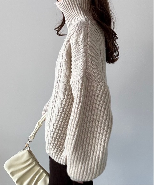 t a r o s u（タロス）の「open collar volume knit/オープンカラーボリュームニット（ニット/セーター）」 - WEAR