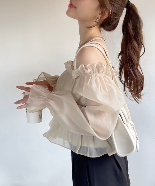 Ada.（エイダ）の「2WAY オフショル シアー ギャザー 長袖 ブラウス（シャツ/ブラウス）」 - WEAR