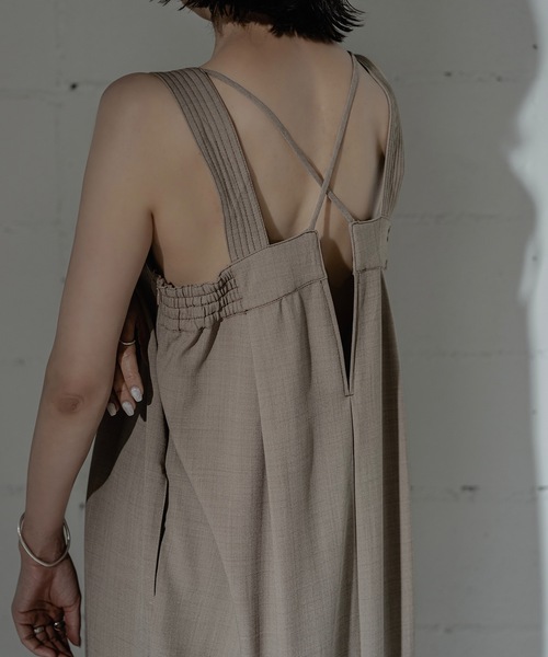 ANOGH（アノフ）の「BACK OPEN CAMISOLE DRESS（サロペット/オーバーオール）」 - WEAR