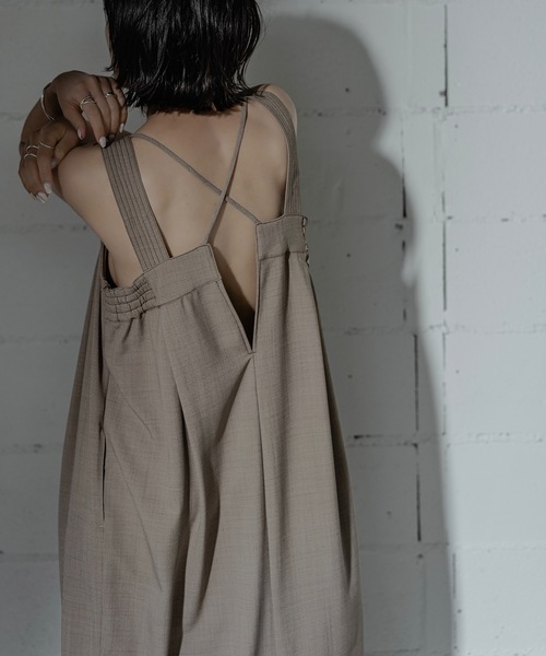 ANOGH（アノフ）の「BACK OPEN CAMISOLE DRESS（サロペット/オーバーオール）」 - WEAR