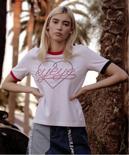 eyeye（アイアイ）の「『eyeye』EYEYE LOGO HEART EMBROIDERY T-SHIRT / EYEYE ロゴ ミックス ...
