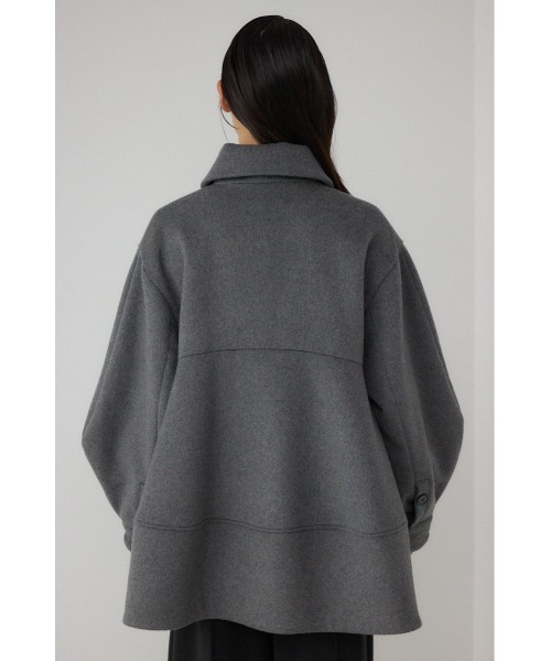 セール】【PLUS】ボリュームスリーブペプラムコート（ステンカラー