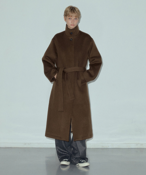 Wool high-neck robe long coat_CTO126 (brown)（その他アウター）｜CITTA（シータ）のファッション ...
