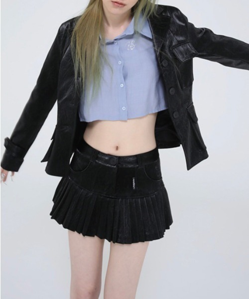 UGLY SHADOW（アグリーシャドウ）の「【Ugly shadow/アグリーシャドウ】PLEATED LEATHER PANTS ...