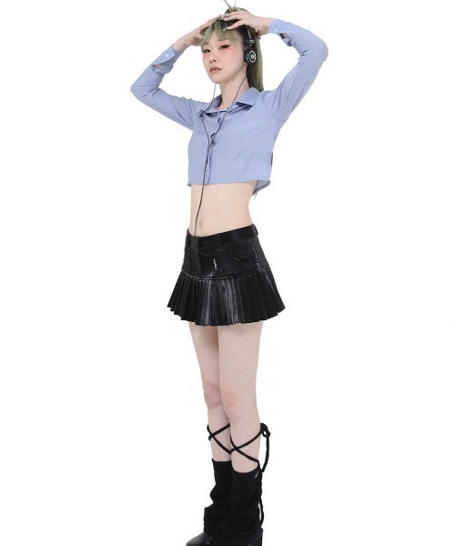 UGLY SHADOW（アグリーシャドウ）の「【Ugly shadow/アグリーシャドウ】PLEATED LEATHER PANTS ...