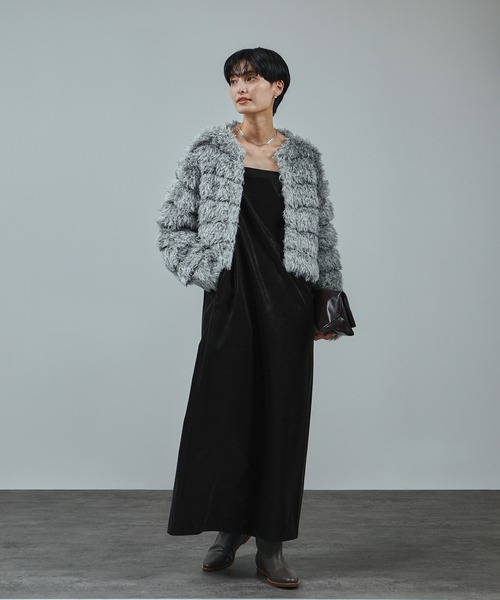 セール】パールレザーライクキャミワンピース（ワンピース）｜SALON