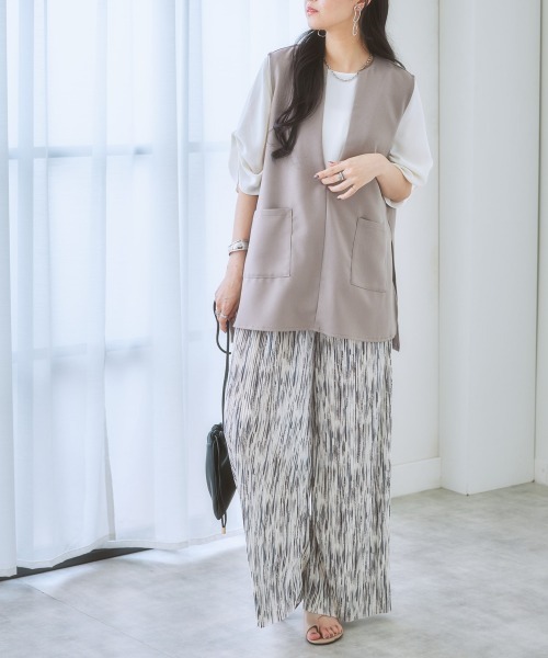 Soiunique（スワユニーク）の「ポケット付深Vベスト（セットアップ対応）【ゆったりワンサイズ】（ベスト）」 - WEAR