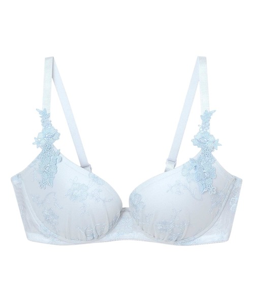AMPHI（アンフィ）の「BRAGENIC/エンブロイダリーレース×アップリケ ノンワイヤーモールドブラジャー D-Ecup（ブラジャー）」 - WEAR
