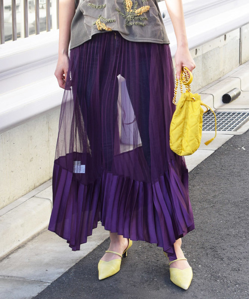 AMERI（アメリ）の「2WAY COMBINATION TULLE SKIRT（スカート）」 - WEAR