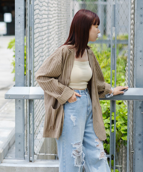 Kastane（カスタネ）の「【UNISEX/SETUP対応】シアサッカーストライプダブルジャケット（テーラードジャケット）」 - WEAR