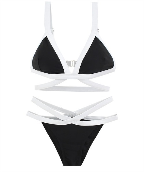 BALIBIKI（バリビキ）の「レディース水着 ストラッピークロスデザインビキニ 上下2点セット（水着）」 - WEAR