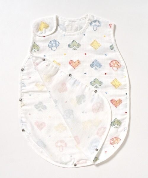 Hoppetta（ホッペッタ）の「【Hoppetta(ホッペッタ)】COTTON × TENCEL シャンピニオン ピケ 3重ガーゼスリーパートドラー・キッズサイズ（ベビーパジャマ/スリーパー ...