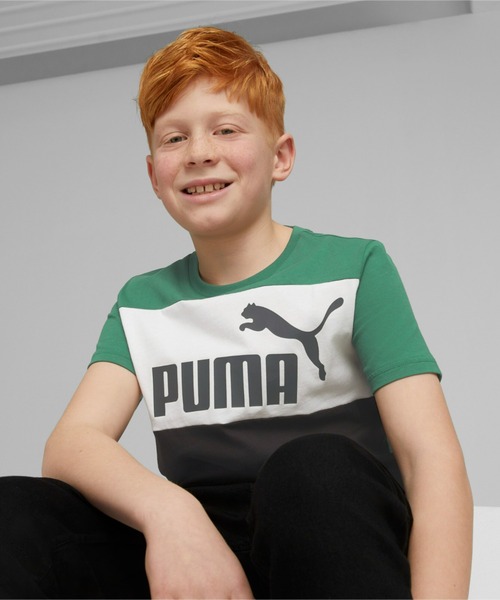 PUMA（プーマ）の「PUMA プーマ キッズ ボーイズ ESS+ カラーブロック 半袖 Tシャツ 120-160cm（Tシャツ/カットソー）」 - WEAR