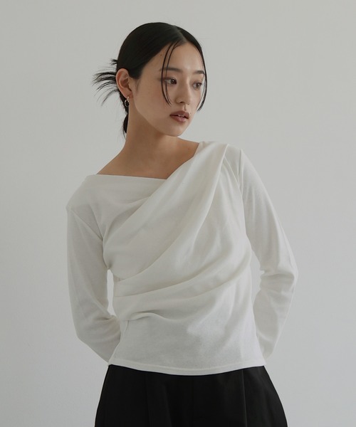 hellam（へラム）の「起毛 ドレープデザイントップス（ニット/セーター）」 - WEAR