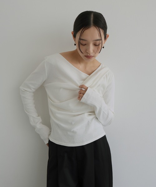 hellam（へラム）の「起毛 ドレープデザイントップス（ニット/セーター）」 - WEAR