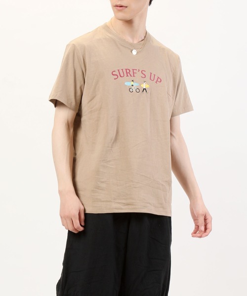 Topism（トップイズム）の「usaコットン ビッグシルエット刺繍入りプリント半袖tシャツ（tシャツ カットソー）」 Wear