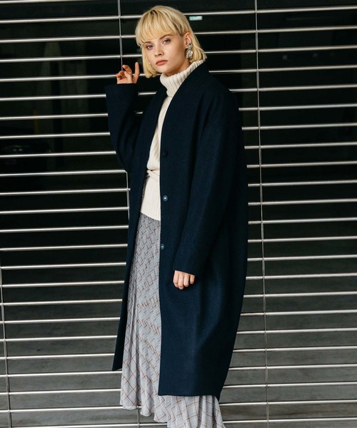 AMERI（アメリ）の「【AMERI VINTAGE】《STUDIOUS別注》シンプルノーカラーコート（チェスターコート）」 - WEAR