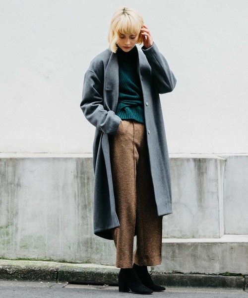 AMERI（アメリ）の「【AMERI VINTAGE】《STUDIOUS別注》シンプルノーカラーコート（チェスターコート）」 - WEAR