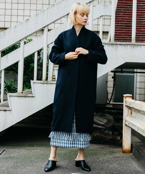 AMERI（アメリ）の「【AMERI VINTAGE】《STUDIOUS別注》シンプルノーカラーコート（チェスターコート）」 - WEAR