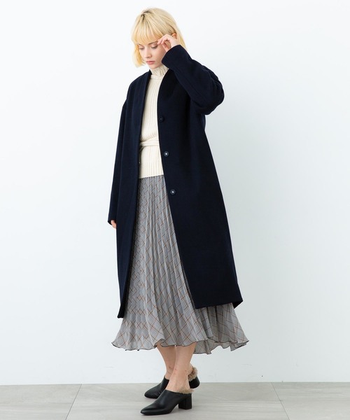 AMERI（アメリ）の「【AMERI VINTAGE】《STUDIOUS別注》シンプルノーカラーコート（チェスターコート）」 - WEAR