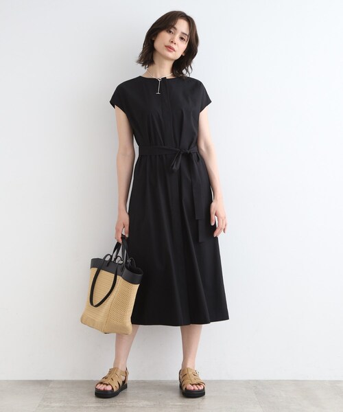 INDIVI（インディヴィ）の「【UVケア／接触冷感／2WAY／SETUP可能】麻混ストレッチ ジレ風ワンピースジャケット（ワンピース）」 - WEAR