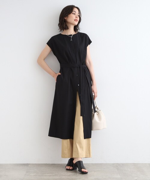 INDIVI（インディヴィ）の「【UVケア／接触冷感／2WAY／SETUP可能】麻混ストレッチ ジレ風ワンピースジャケット（ワンピース）」 - WEAR