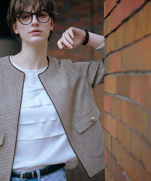 J.PRESS Ladies（J.プレス レディス）の「【洗える】Calameraリングメッシュ ジャケット（ノーカラージャケット）」 - WEAR