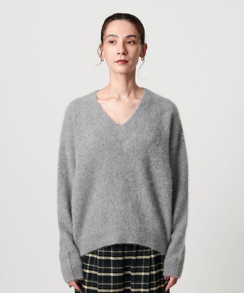 セール】フォックスカシミヤブレンド Vネックニットプルオーバー