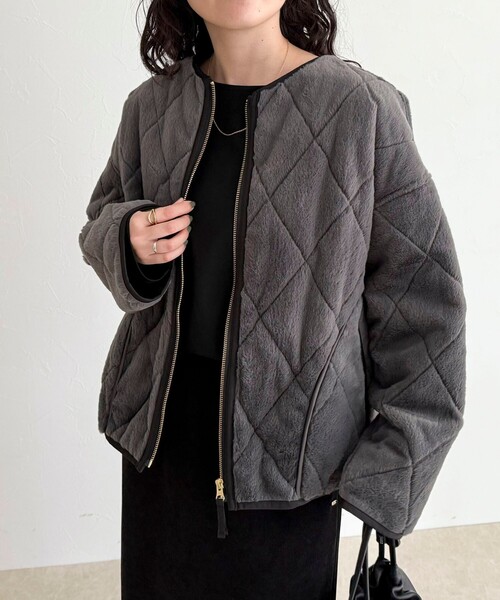 セール】ファーキルトジップコート（ムートンコート）｜fredy emue