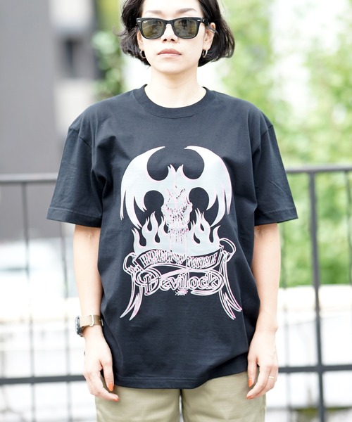 DEVILOCK（デビロック）の「DEVILOCK デビロック シルクスクリーンプリントデザイン FIRE TATTOO TEE（Tシャツ/カットソー）」 - WEAR