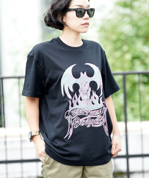 DEVILOCK（デビロック）の「DEVILOCK デビロック シルクスクリーンプリントデザイン FIRE TATTOO TEE（Tシャツ/カットソー）」 - WEAR