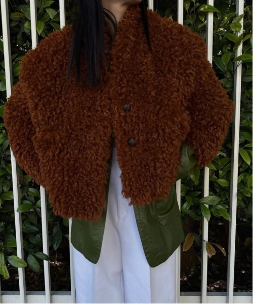 AMERI（アメリ）の「REVERSIBLE POODLE BOA JACKET（ムートンコート）」 - WEAR