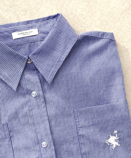 classicalelf（クラシカルエルフ）の「ラフに羽織るだけでサマになる。ダブルポケット胸刺繍シャツ（シャツ/ブラウス）」 - WEAR